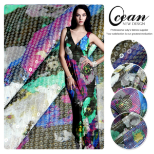Digital Print Sequin Fabric | Ocean Fabric